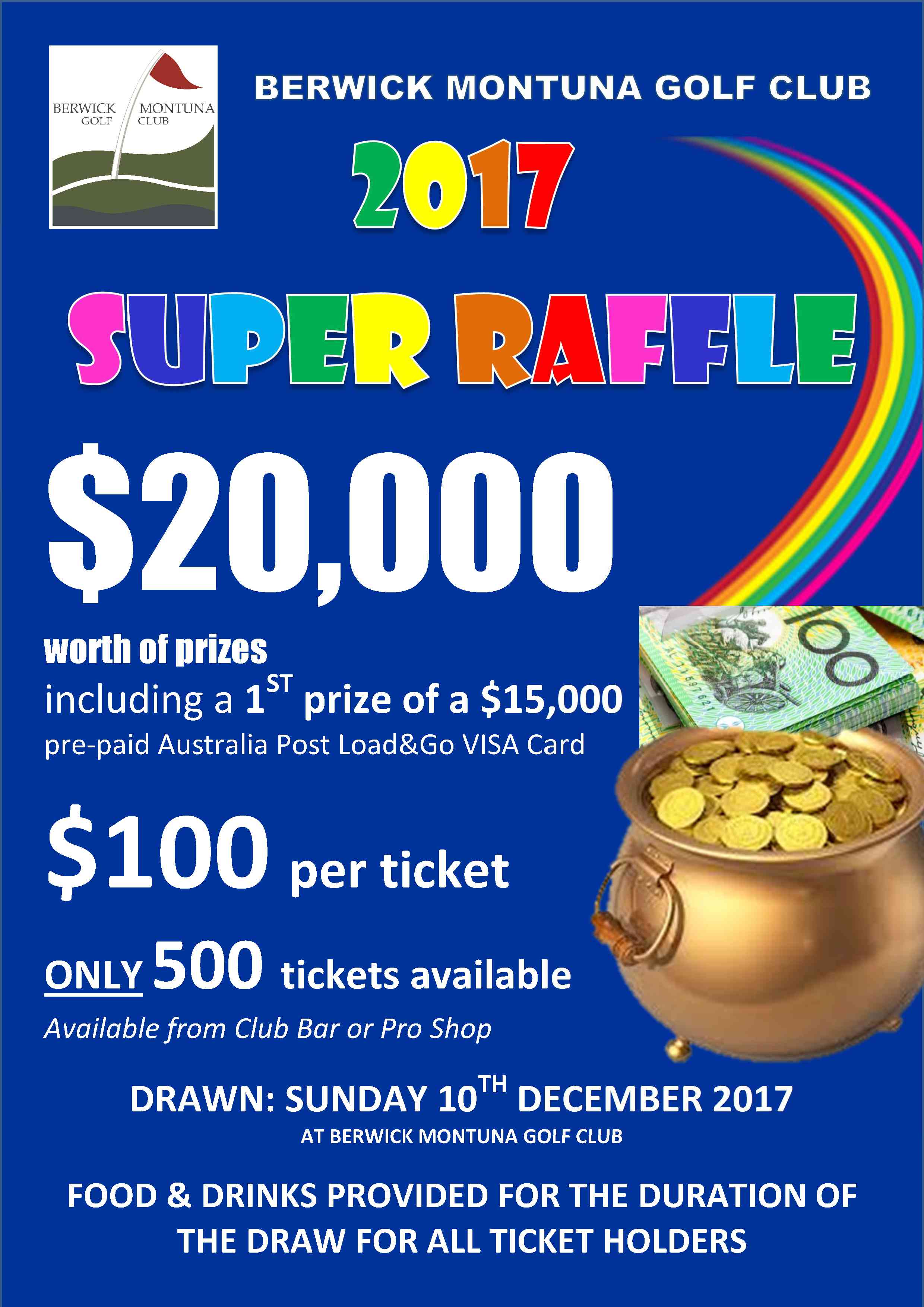 FLY 2017 Super Raffle – Berwick Montuna Golf Club